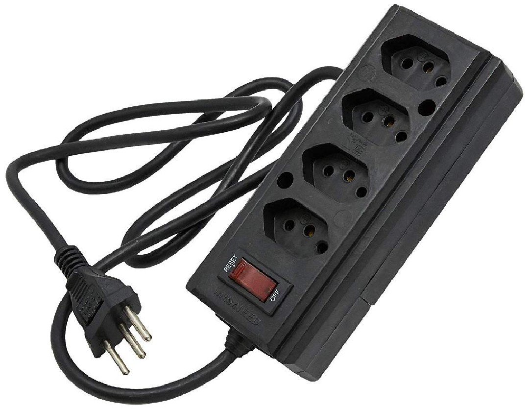 FILTRO DE LINHA 5 TOMADAS 2P+T 3MT PT - INTERNEED | MadeiraMadeira