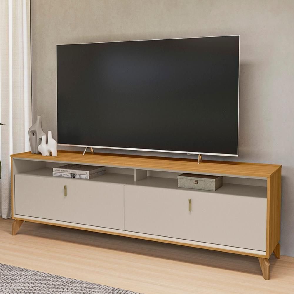 Rack Bancada Dubai 1.8 para Tv até 75 Polegadas Tauari/off White Fosco | MadeiraMadeira