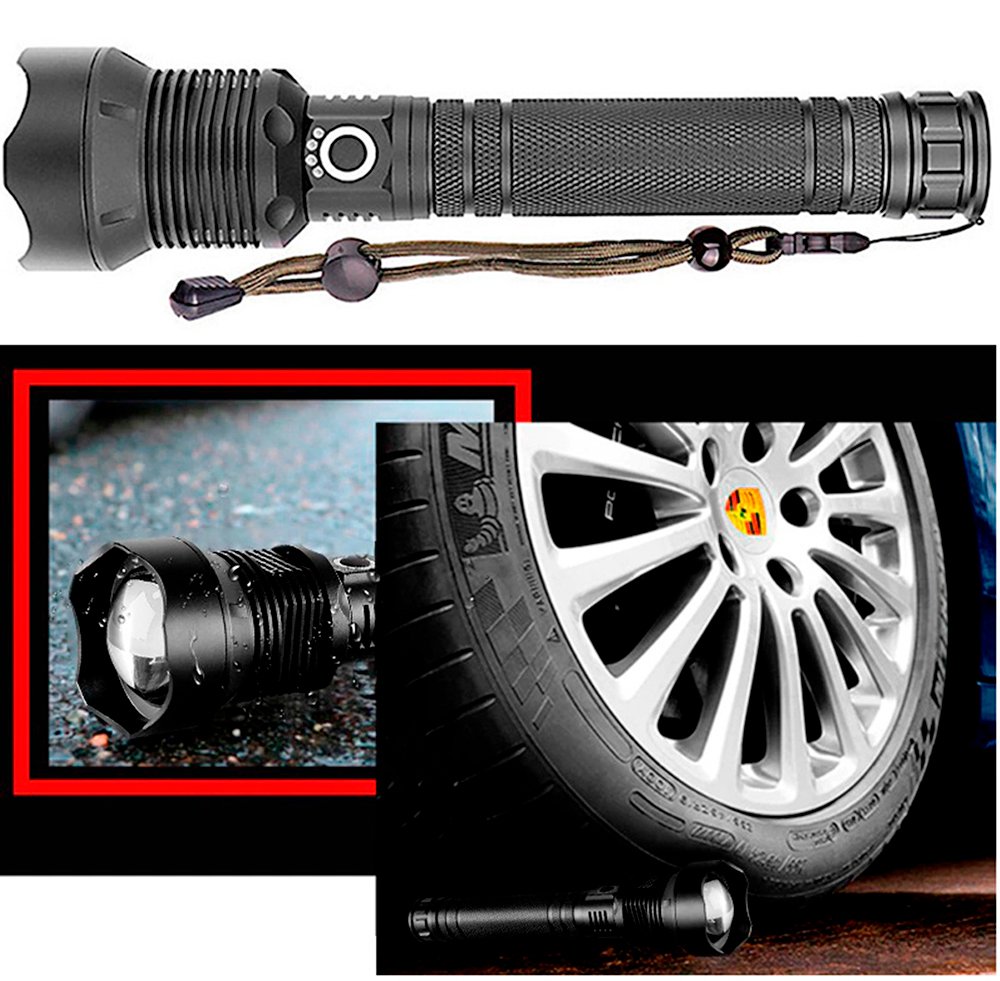 Lanterna Tatica Profissional 980000w Led Cree Zoom Recarregável | MadeiraMadeira