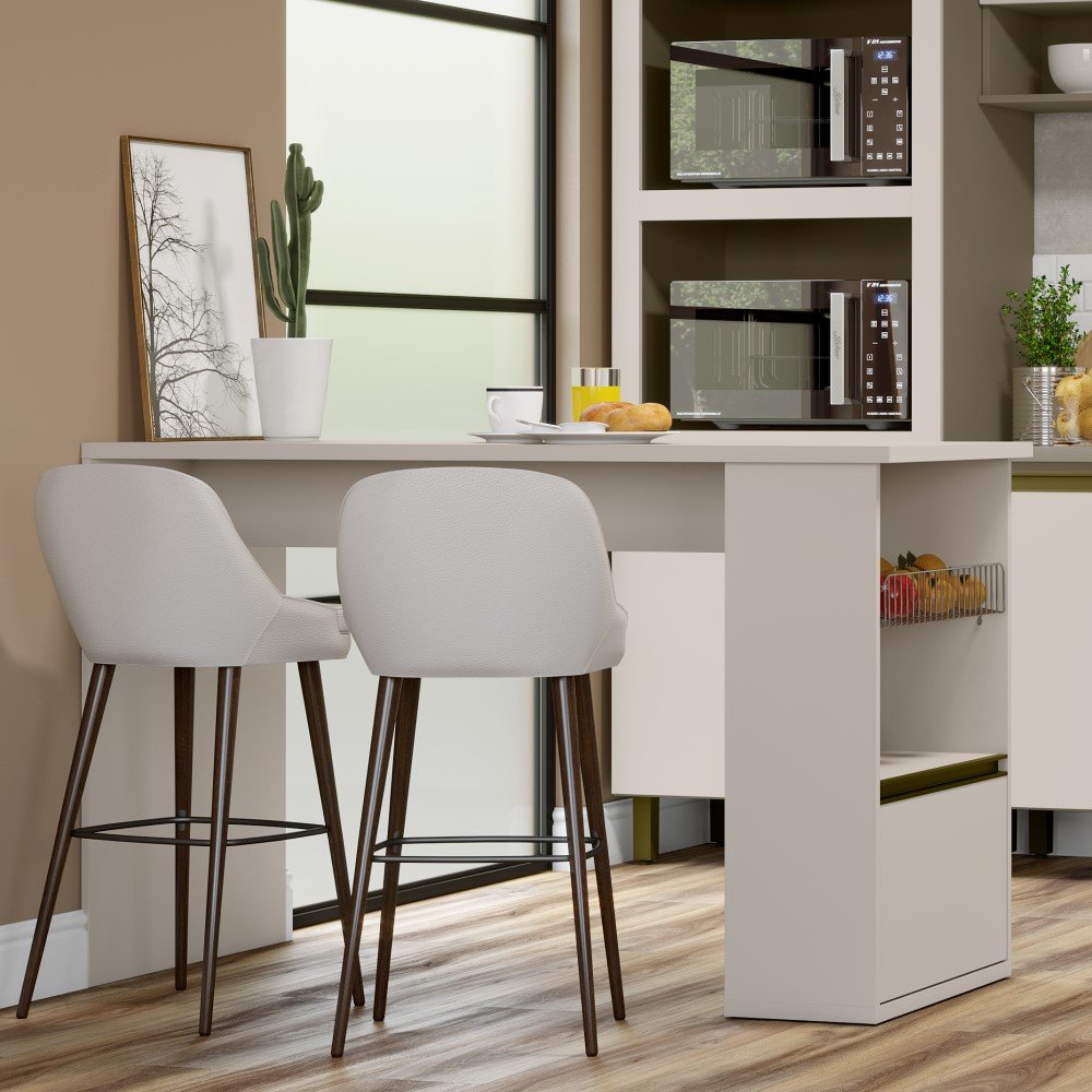 Ilha Gourmet Apollo 01 Porta Basculante Évelin para Cozinha Évelin ...