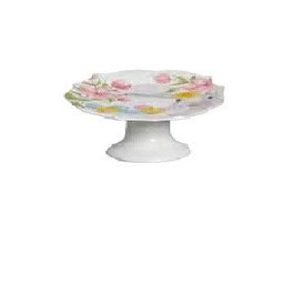 PRATO PARA BOLO COM PÉ FLOWER RABBIT | MadeiraMadeira