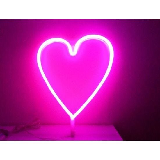 Silhueta de Led Coração Pink 29x10x30,5 | MadeiraMadeira