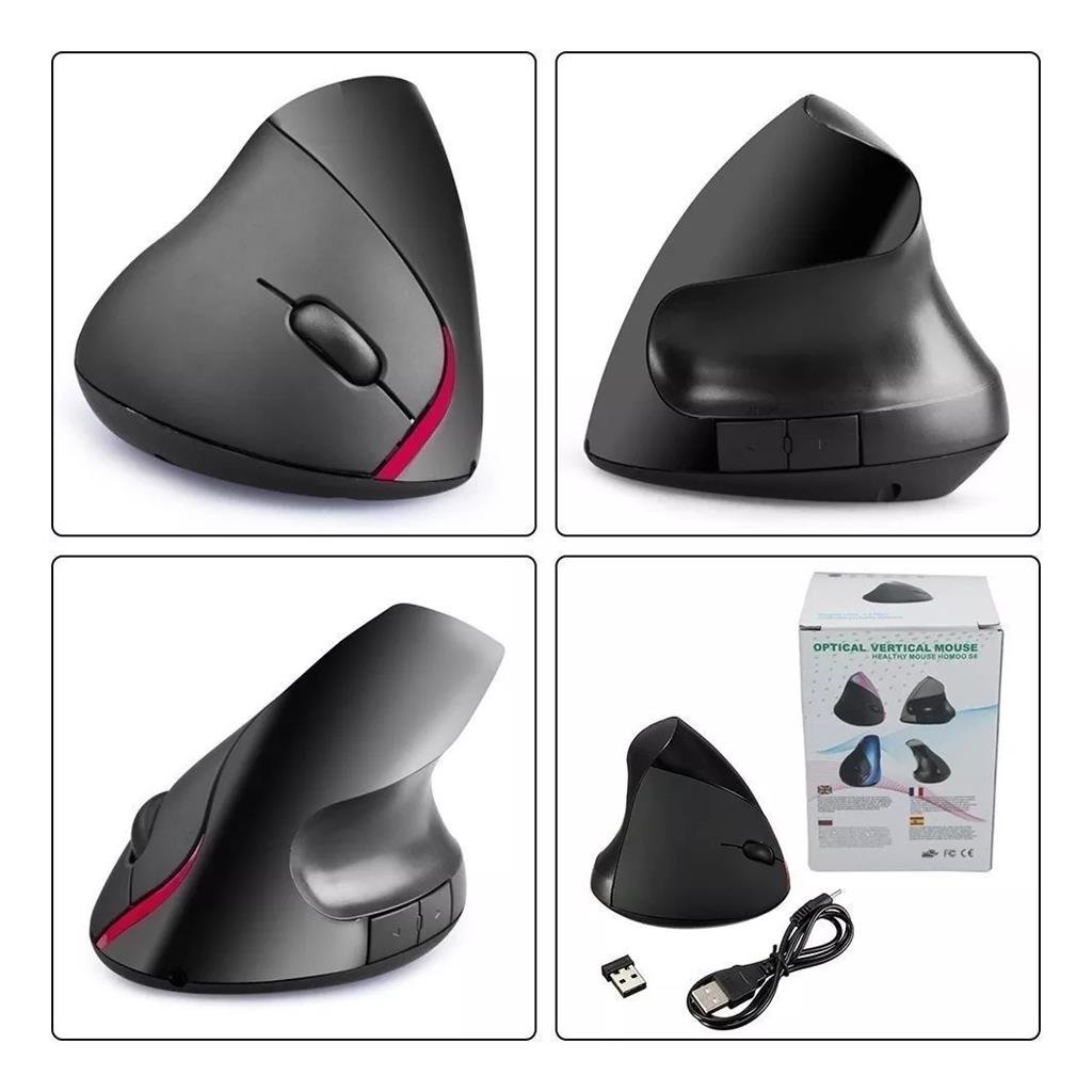 Mouse Ergonômico Vertical Sem Fio Óptico Bateria 2.4ghz W881 Luuk Young ...