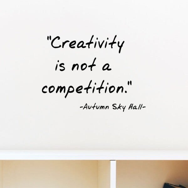 Adesivo de Parede Creativity is not a Competition - Preto | MadeiraMadeira