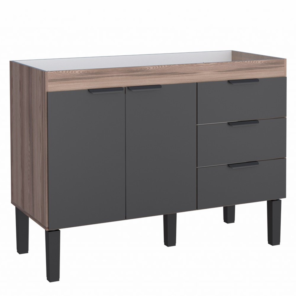 Gabinete em Madeira Flamingo Cozinha 1,20 Tamarindo Preto Cozimax ...