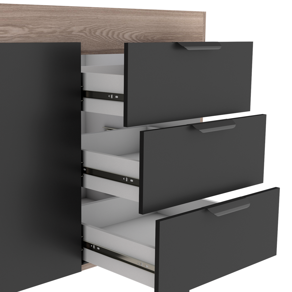 Gabinete em Madeira Flamingo Cozinha 1,20 Tamarindo Preto Cozimax ...