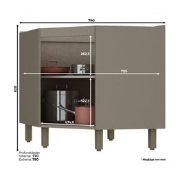 Cozinha Completa Modulada 10 Peças com Tampo MDF Connect 29 Duna ...