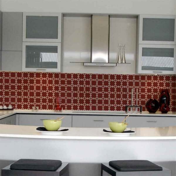 KIT de Adesivos de Azulejo X Vermelho - 16 Unidades com 20cm x 20cm ...