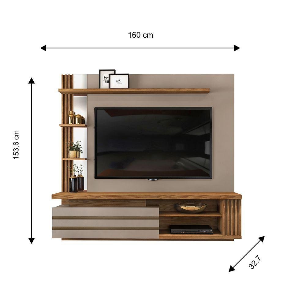 Painel Home Suspenso Remo Tv até 55" Amarula e Carvalho | MadeiraMadeira