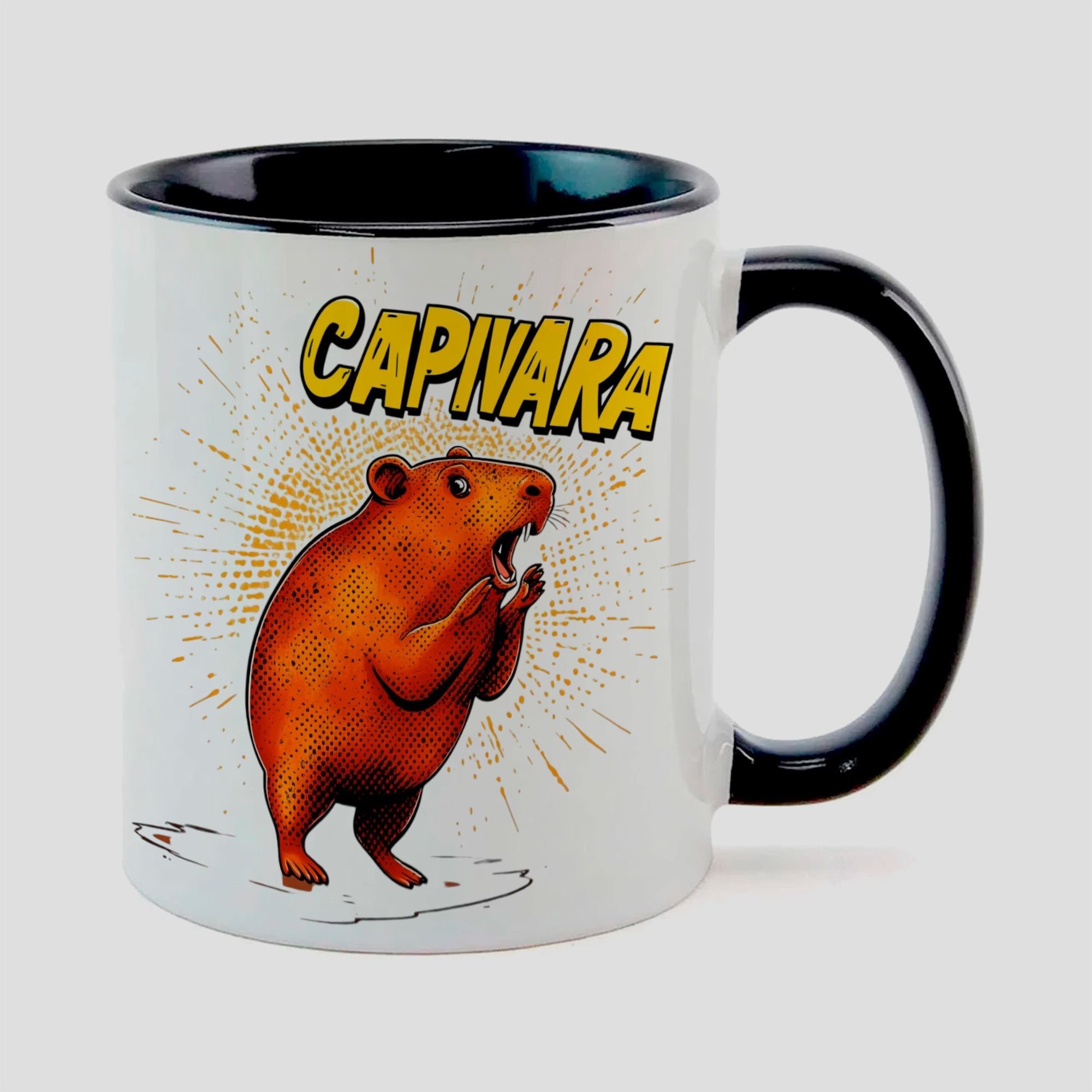 Caneca Branca com Interna Preta Y5 CAPIVARA 1 | MadeiraMadeira