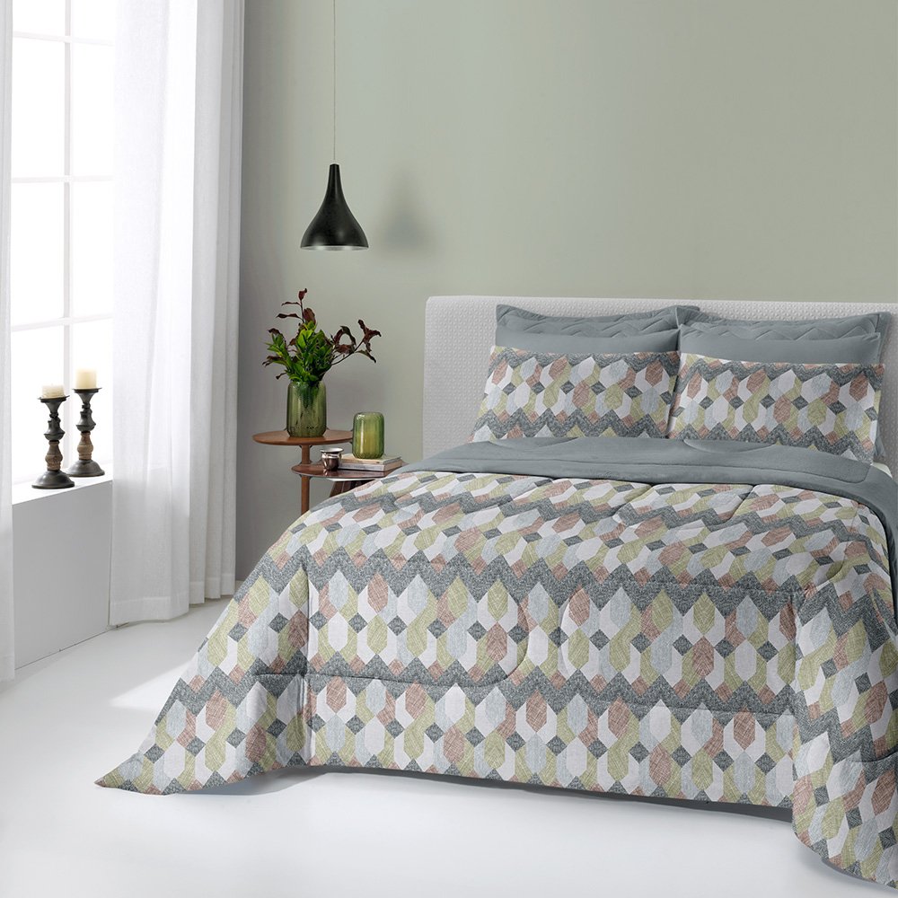 Edredom Solteiro Estampado Comfort Ec - Sirius | MadeiraMadeira