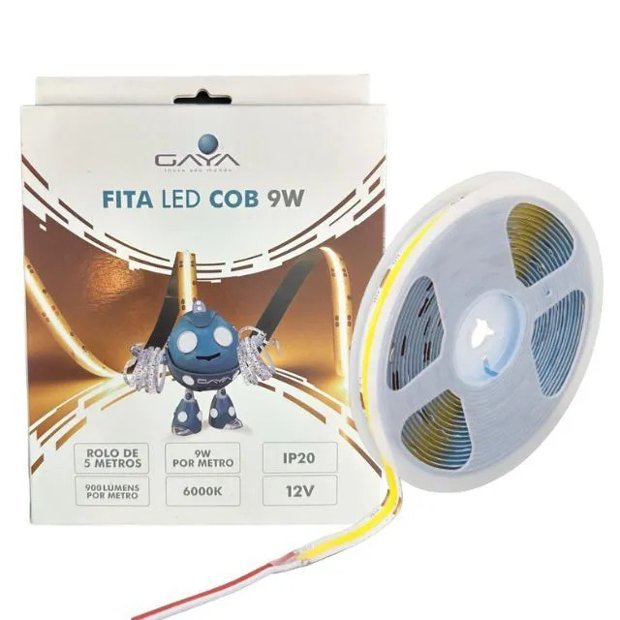 FIITA LED COB 5 METROS IRC 90 4000K 9W/M 24V - GAYA 1446 FITA COB 24V - ROLO DE 5 METROS 900 ...
