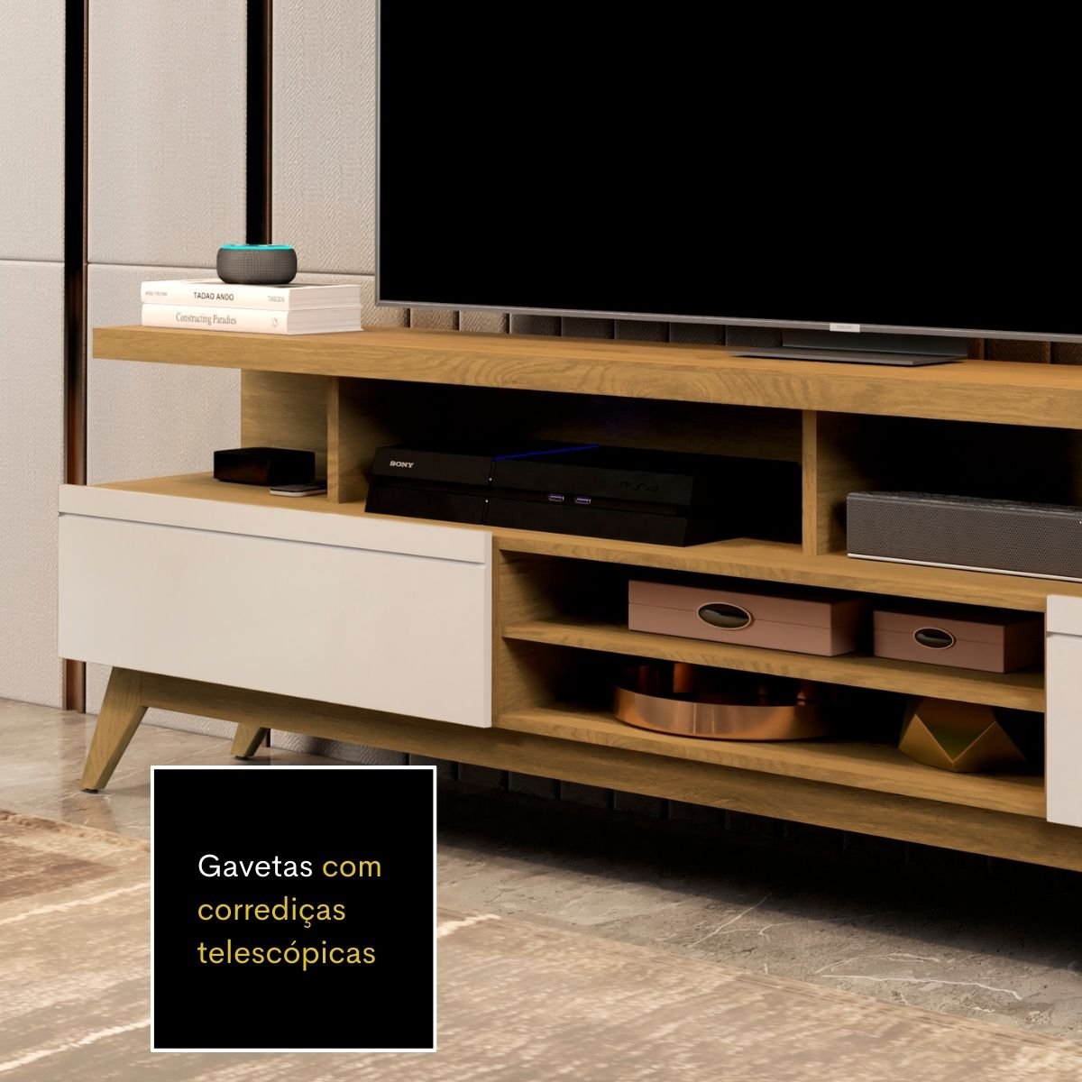 Rack para Sala Televisão até 65 Polegadas - Mod.2041 | MadeiraMadeira