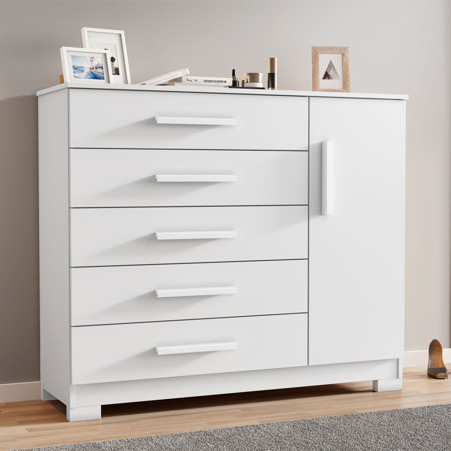 Cômoda Sapateira 5 Gavetas 109cm Pietra | MadeiraMadeira