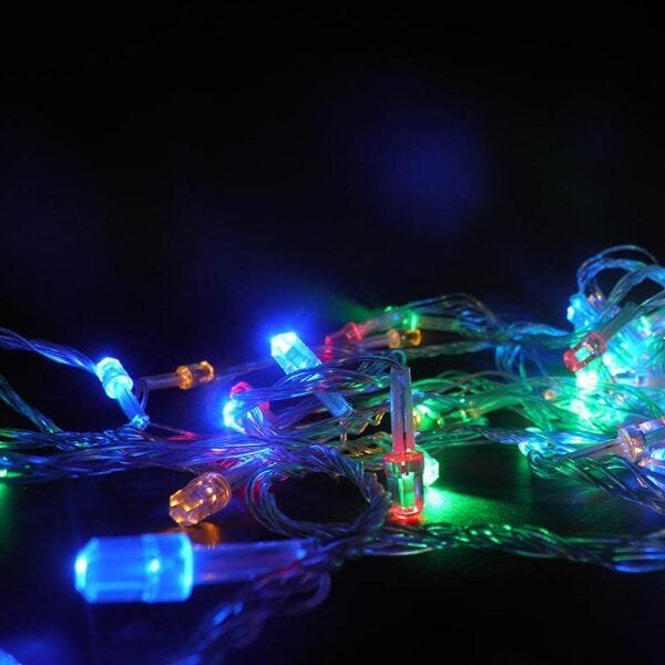 Pisca Pisca 100 LEDs Colorido 8 Funções Enfeite 9m Diamantes Natalino ...
