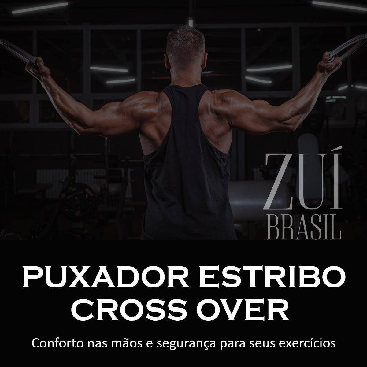 Puxador Academia Estribo Cross Over Manopla Resistente 1 Pç ...