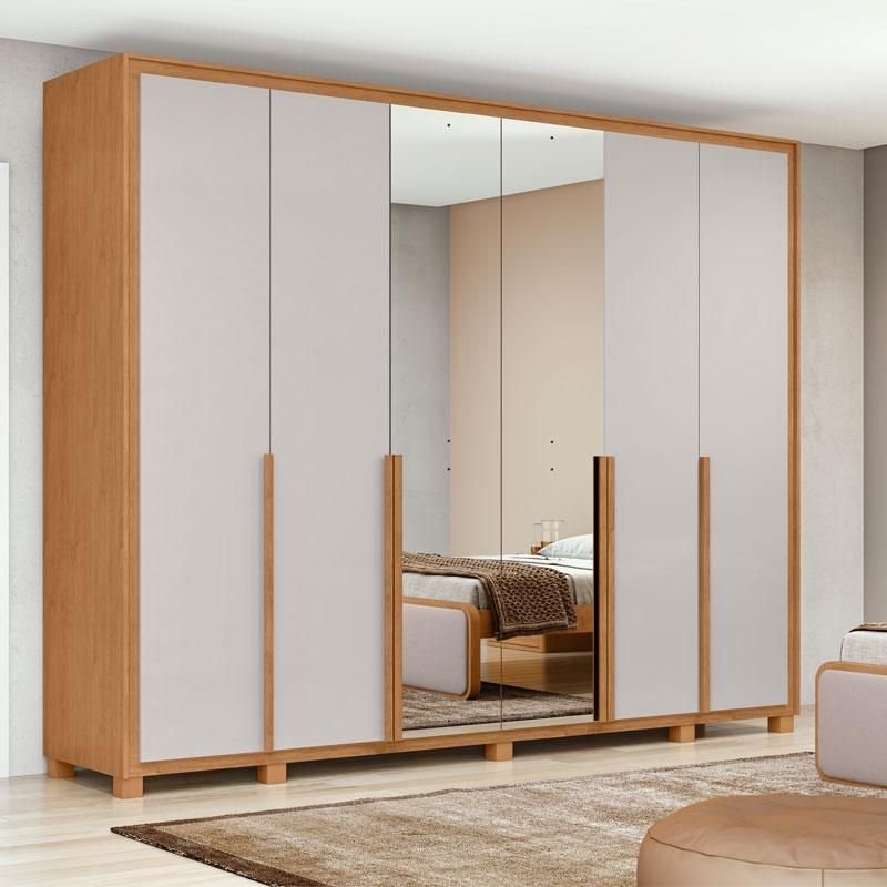 Guarda Roupa Casal Ambiente Imperatore 3 Portas Amêndoa Clean Off White ...