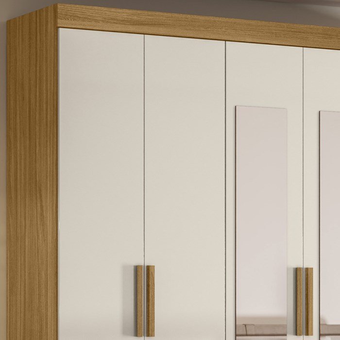 Guarda Roupa Casal Com Espelho 2 Gav 0370 Freijo Off White Moval ...