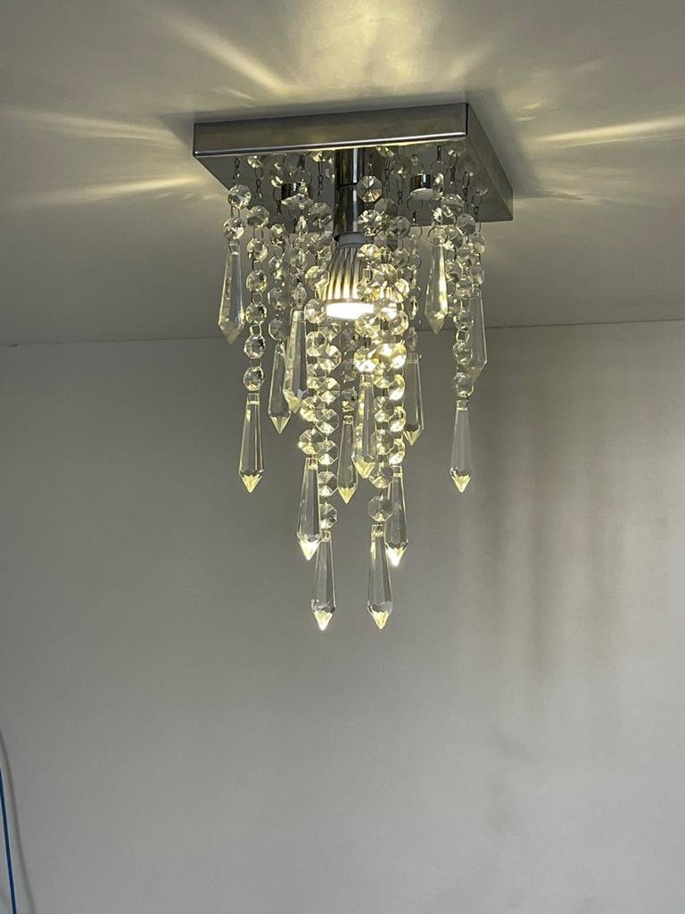 Lustre em Cristais Transparentes Moderno Para Escritório | MadeiraMadeira