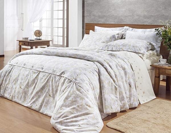 Capa de Edredom (Duvet)Casal Queen Coleção Botanic Percal 200 Fios ...