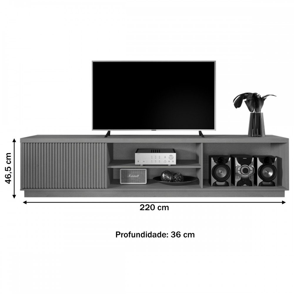 Rack para TV Até 75 Polegadas Valencia 1 Porta Tauari - Mavaular | MadeiraMadeira