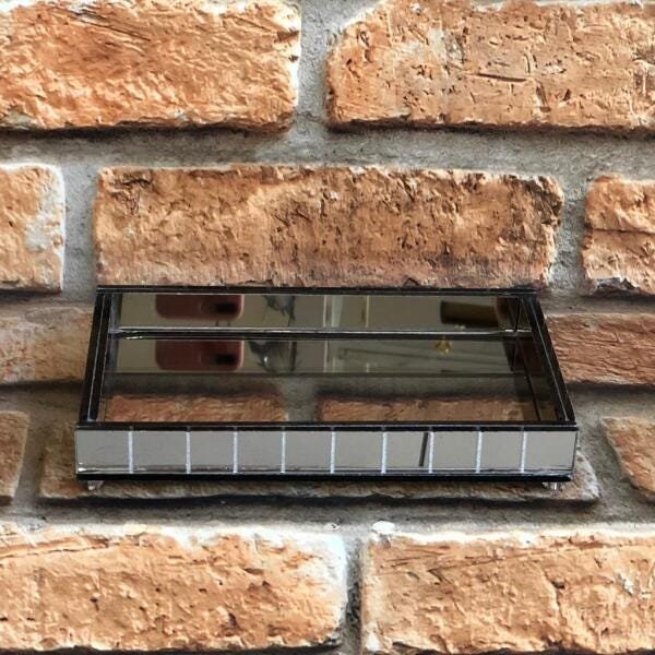 Bandeja Decorativa de Vidro Espelhada Retangular - P - Cobre ...