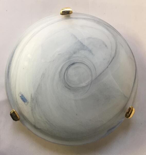 Plafon Vidro Murano Italiano 31cm para 1 Lâmpada - Cinza Claro ...