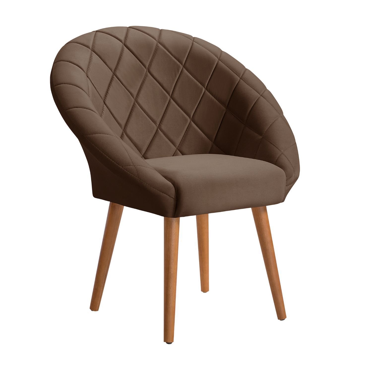 Poltrona Decorativa Belah Suede:marrom | MadeiraMadeira