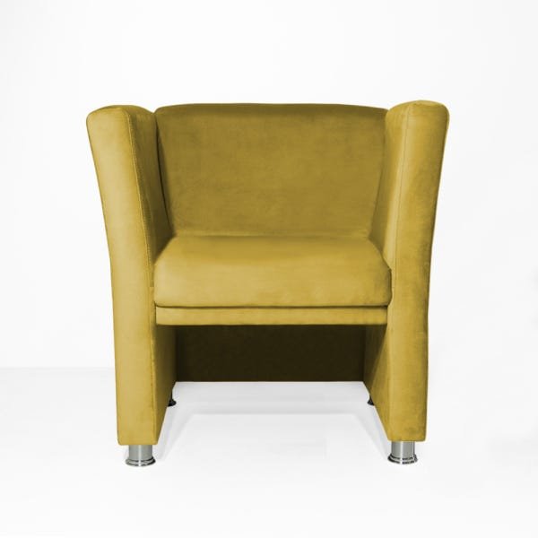 Poltrona Jade Suede Amarelo Sala Recepção Consultório | MadeiraMadeira