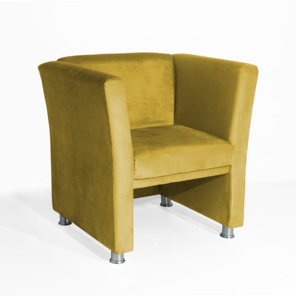 Poltrona Jade Suede Amarelo Sala Recepção Consultório | MadeiraMadeira