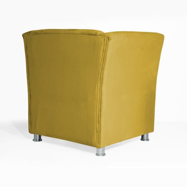 Poltrona Jade Suede Amarelo Sala Recepção Consultório | MadeiraMadeira