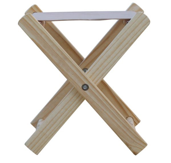 Banqueta Pescador Madeira Maciça Natural com Tecido Vermelho ...