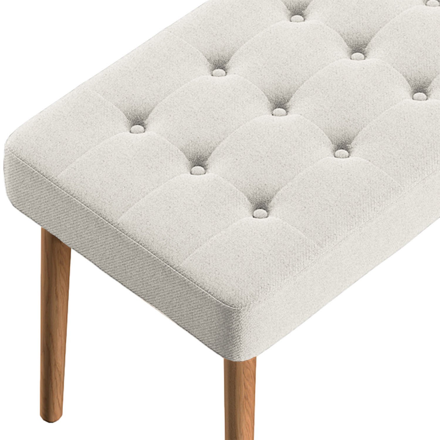Banco Estofado Rubi Capitone 120cm Suede Bege - Lares Decor ...