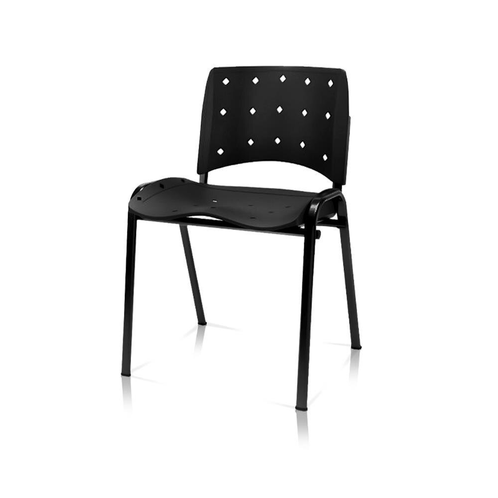 Cadeira Fixa Aproximação Empilhável Ergoplax Plaxmetal Preta ...