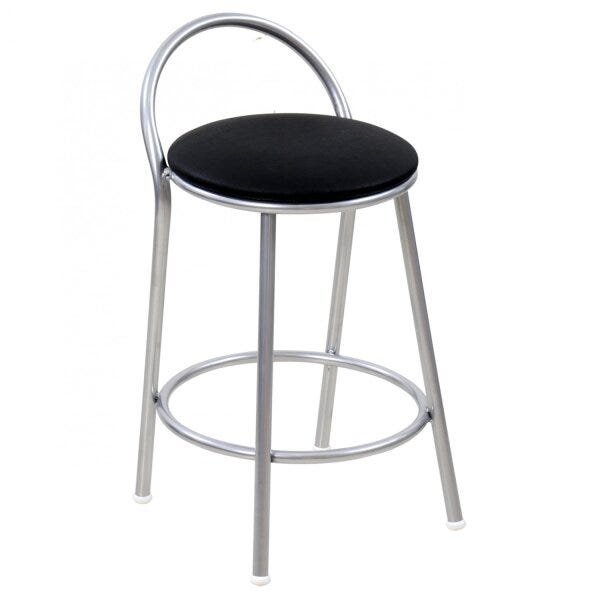 Banqueta com encosto 47cm Metalnew | MadeiraMadeira Banqueta com encosto 47cm Metalnew | MadeiraMadeira