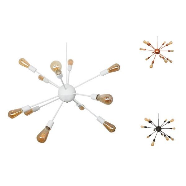 Pendente Lustre Sofisticado Átomo Sputnik 12 Hastes | MadeiraMadeira