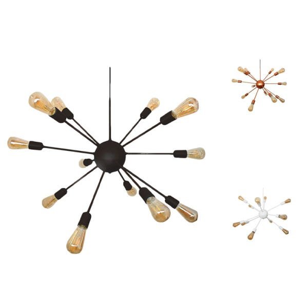 Pendente Lustre Sofisticado Átomo Sputnik 12 Hastes | MadeiraMadeira