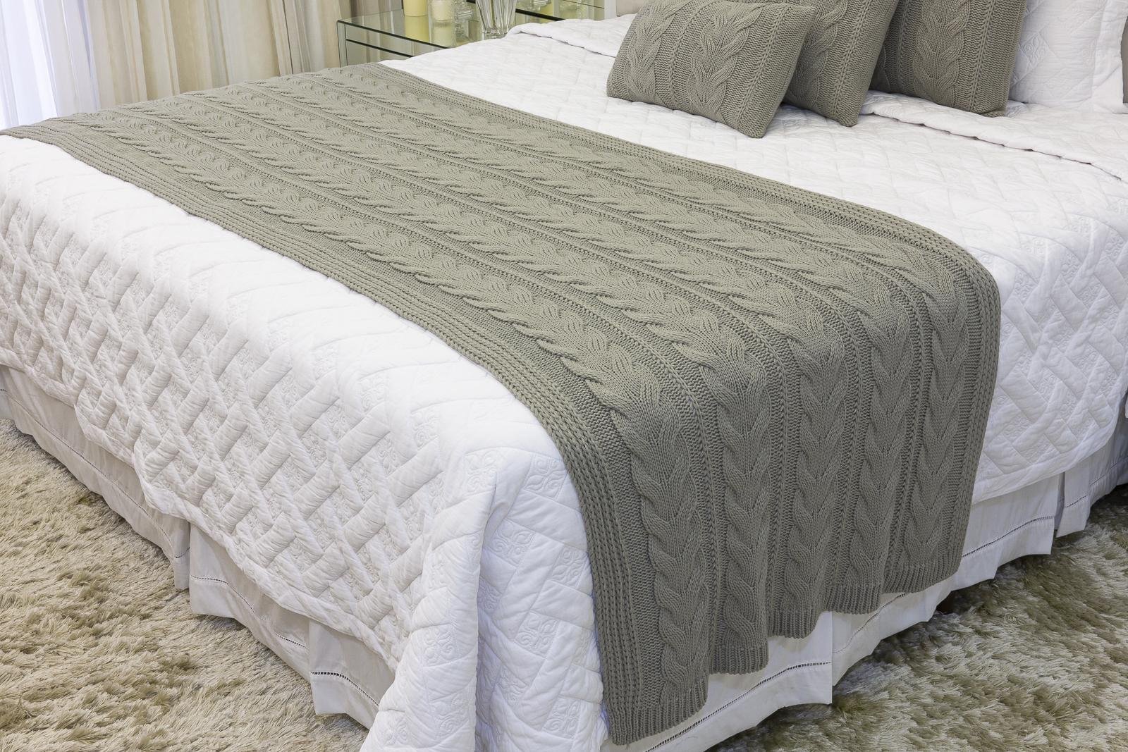 Manta Sofa Cama Casal Tricot Viena Cinza | MadeiraMadeira