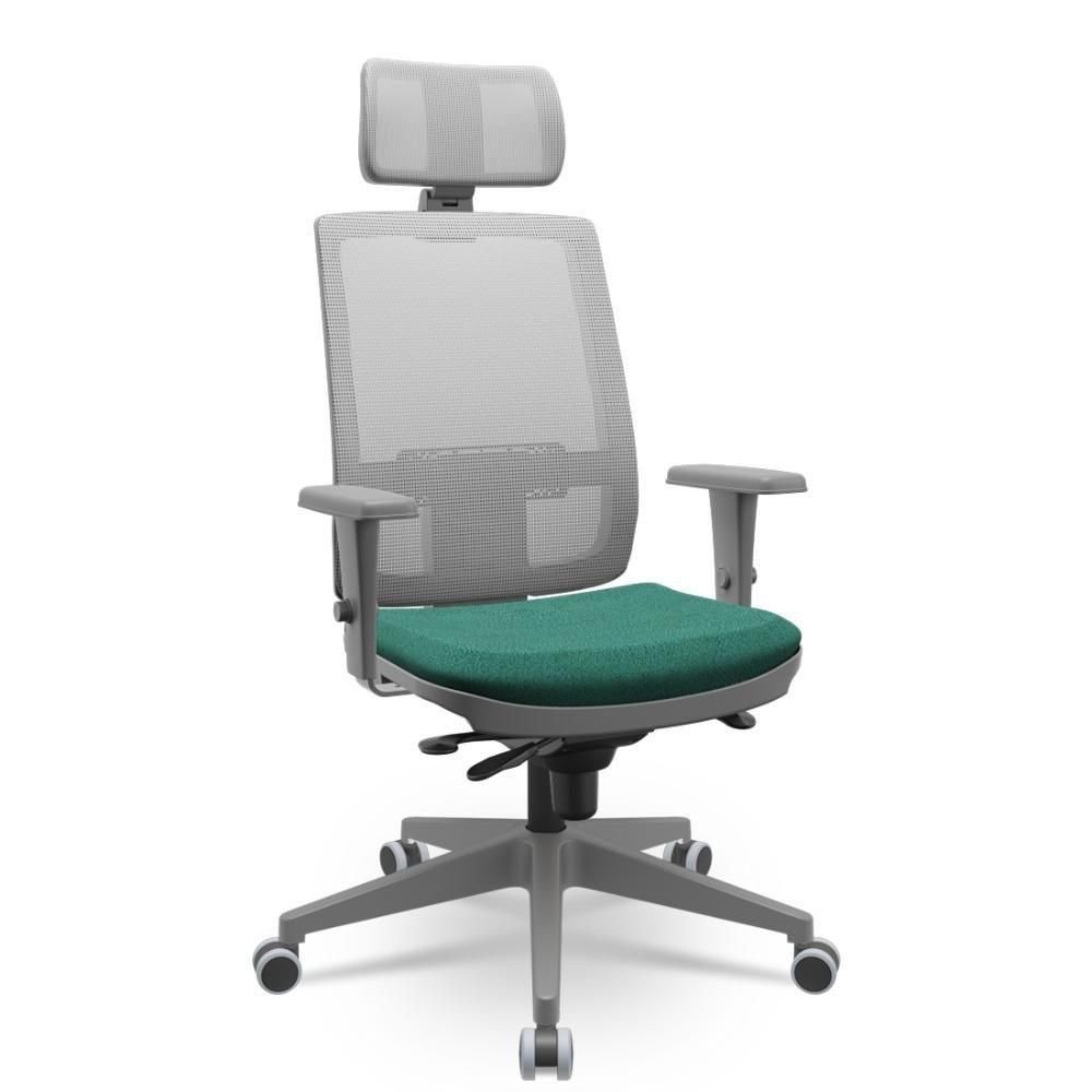 Cadeira Brizza Presidente Grafite Verde | MadeiraMadeira