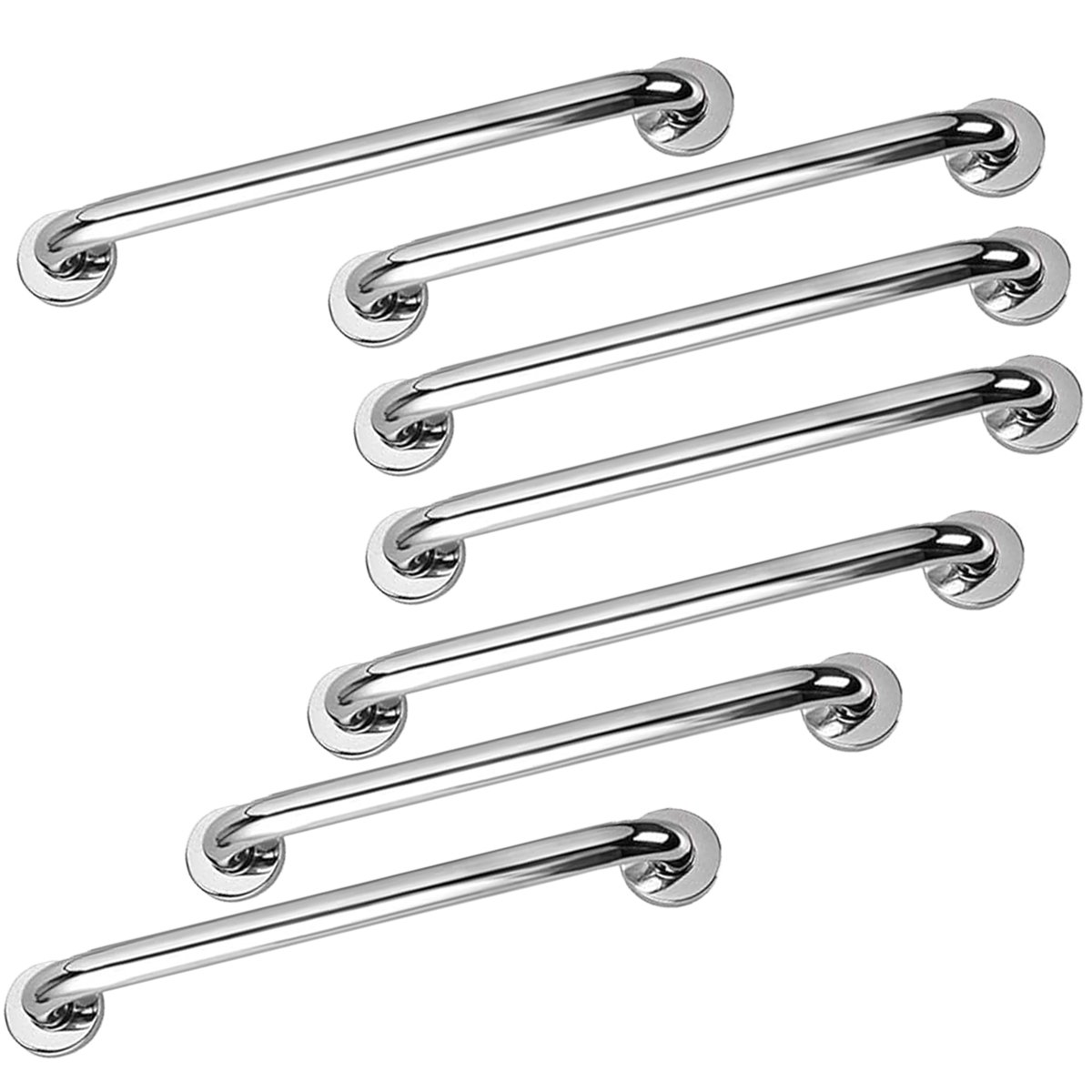 Alça Apoio Aço Inox 50cm Kit 7 Uni Suporte Anti Queda Idoso Gestante ...