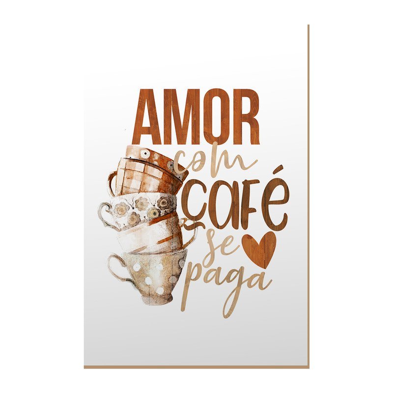 Kit 3 Quadros sem Moldura Cantinho do Café Amor Gourmet | MadeiraMadeira