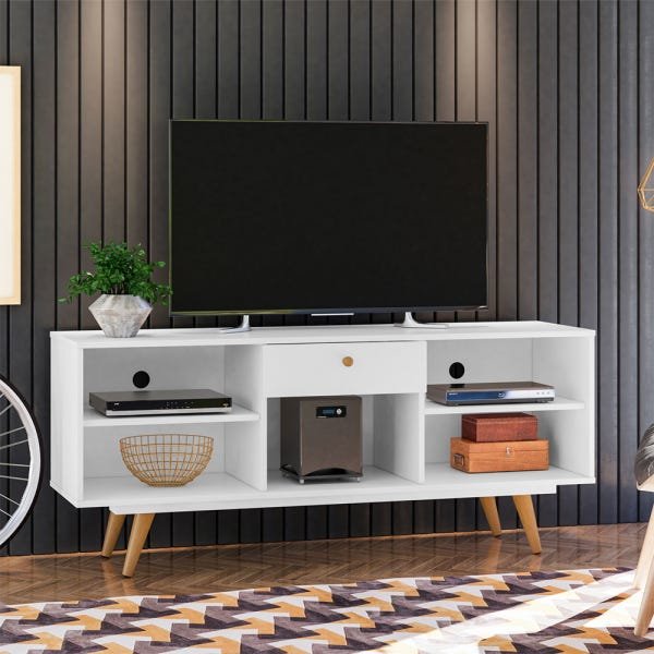 Rack Retrô Turmalina Branco | MadeiraMadeira