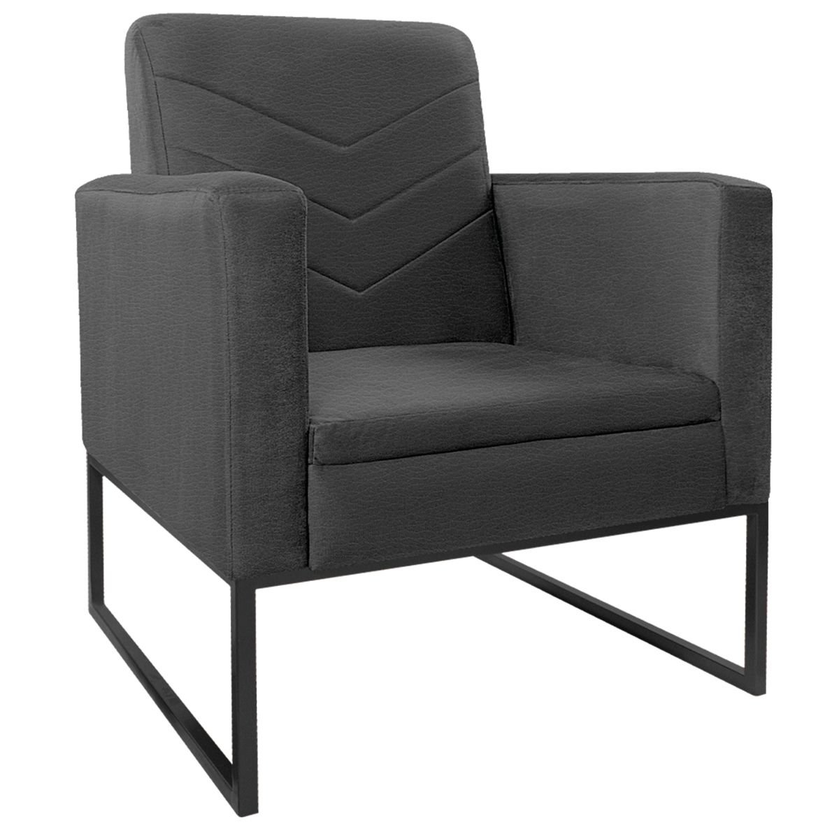 Poltrona Bella Base de Ferro Preta Corano - ADJ Decor - Cinza ...