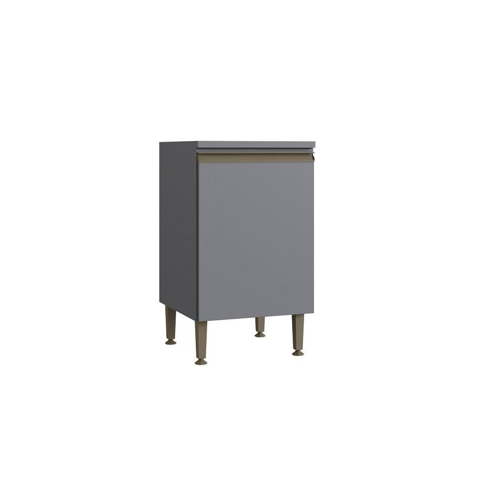 Balcão Simples Greta 50 Cm 1 Porta em Mdf - Casajá - Cinza | MadeiraMadeira