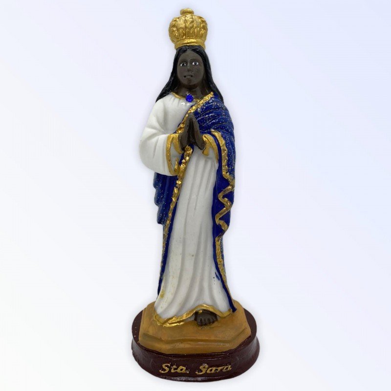 Escultura Santa Sara Cor Azul 15 cm em Resina | MadeiraMadeira