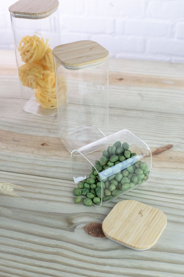 Kit 4 Potes Herméticos Extra Grandes Quadrado com Tampa | MadeiraMadeira