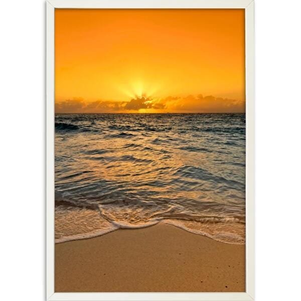 Quadro Pôr do Sol Moldura Sem Vidro - Branca | MadeiraMadeira