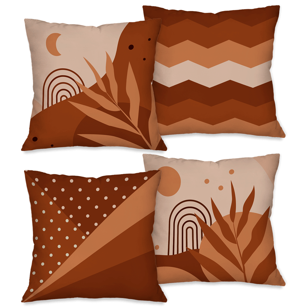 Kit com 4 Capas para Almofadas Decorativas Terracota | MadeiraMadeira