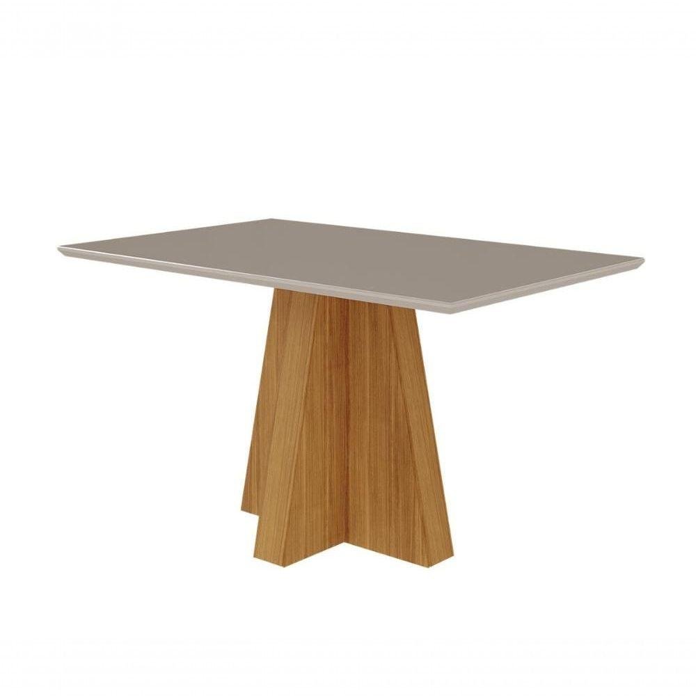 Conjunto Sala de Jantar 130x80 Tampo Mdf/vidro 4 Cadeiras Clarice Cimol Nature/offwhite/joli ...