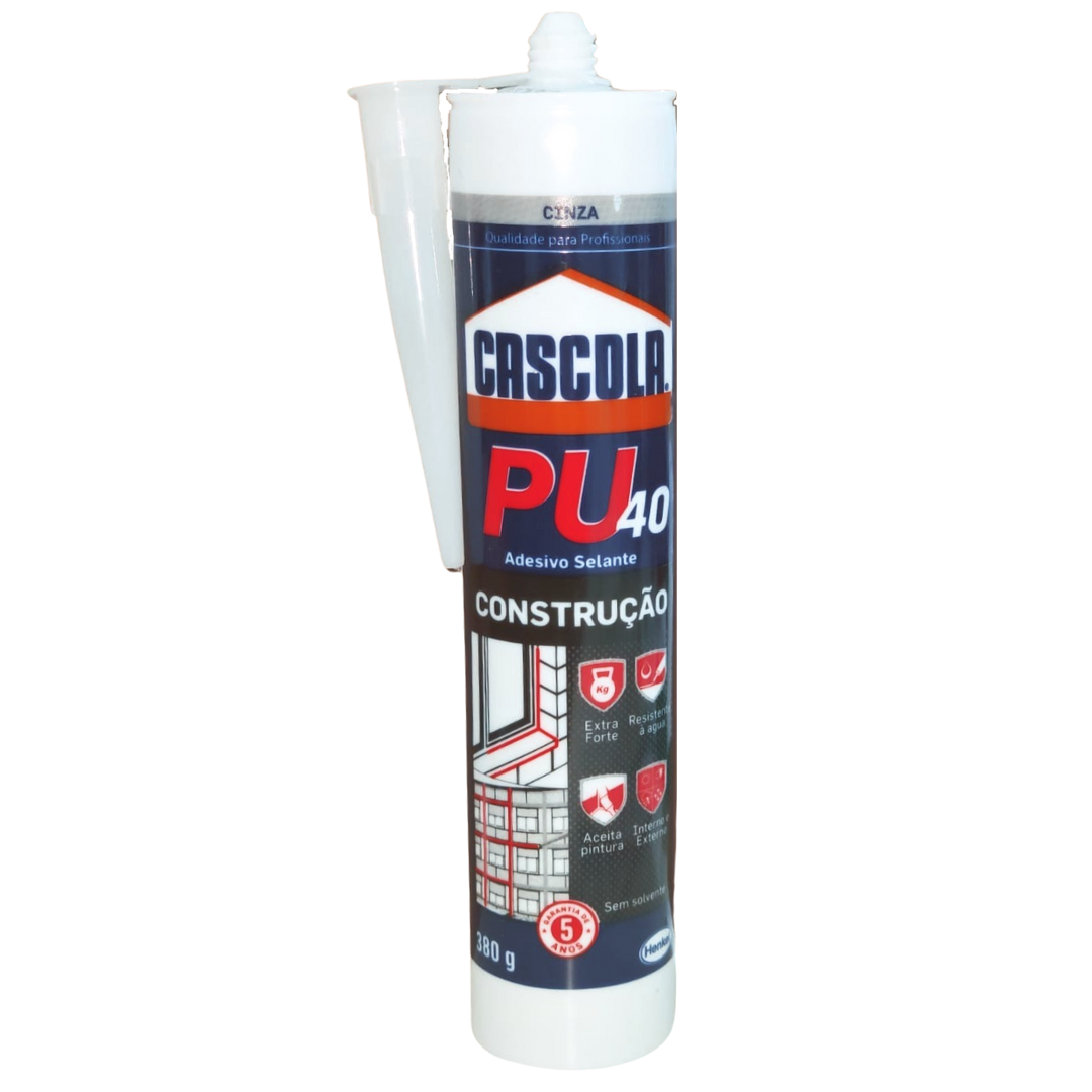 KIT 12 CASCOLA SELANTE ADESIVO COLA PU40 CONSTRUCAO 380g CINZA PRO | MadeiraMadeira